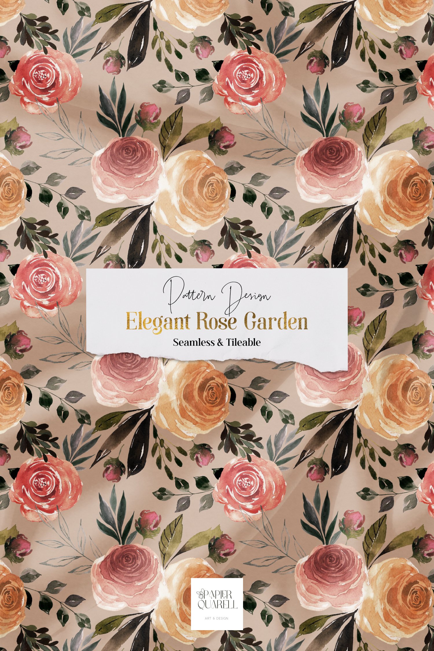 Elegant Rose Garden - Seamless Pattern Design