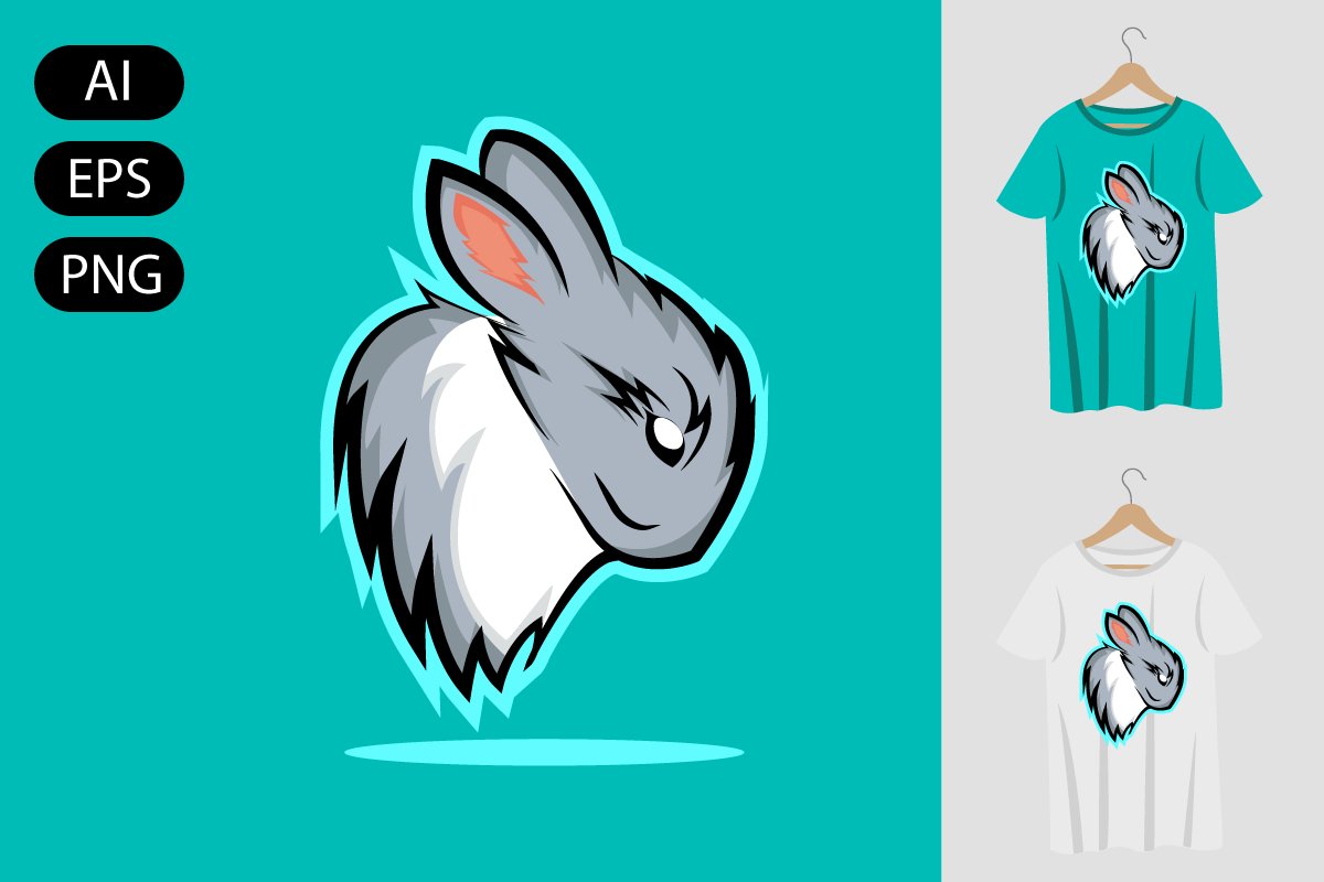 Rabbit Logo Mascot Design Graphic