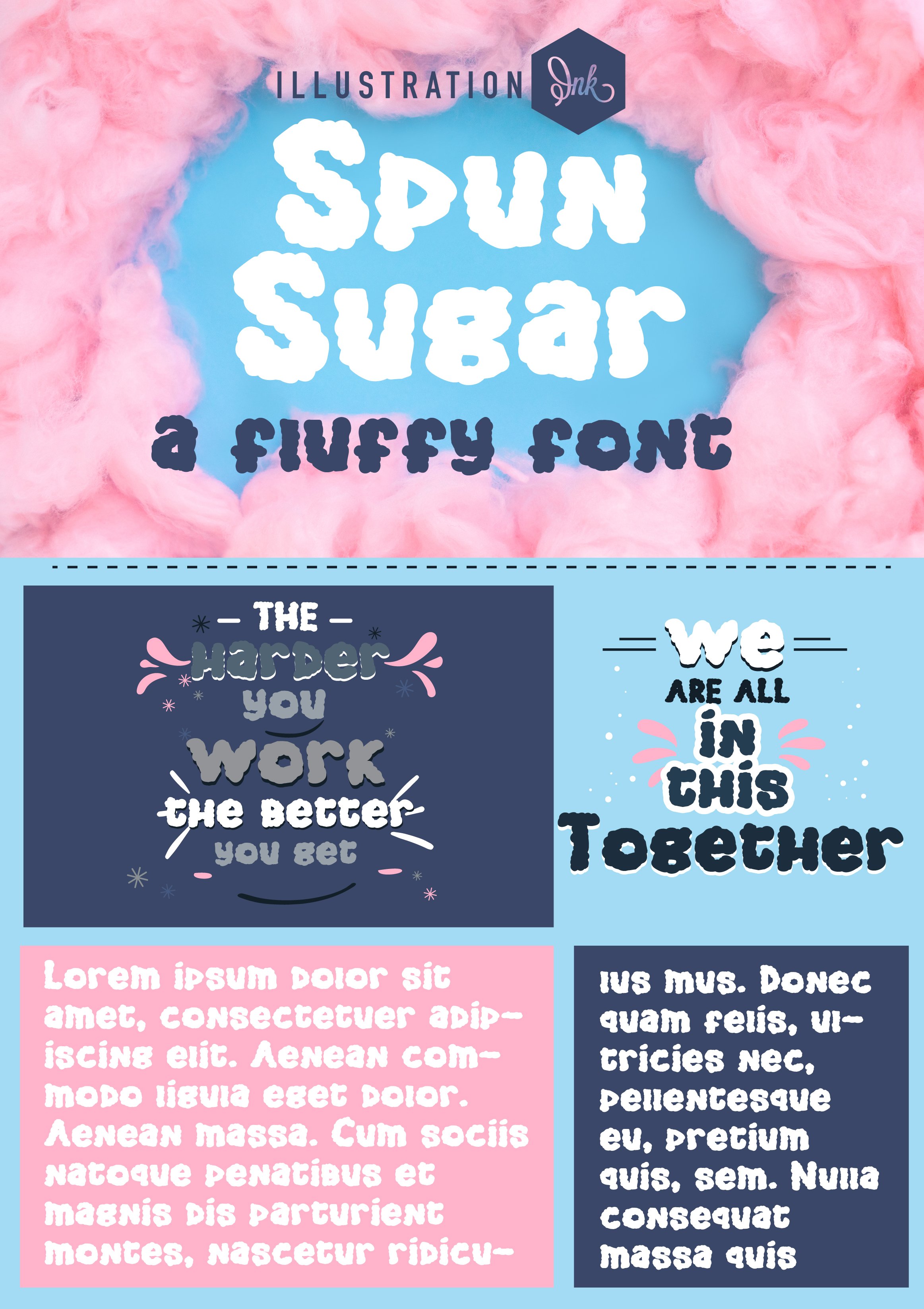 Hand-crafted, cotton candy font