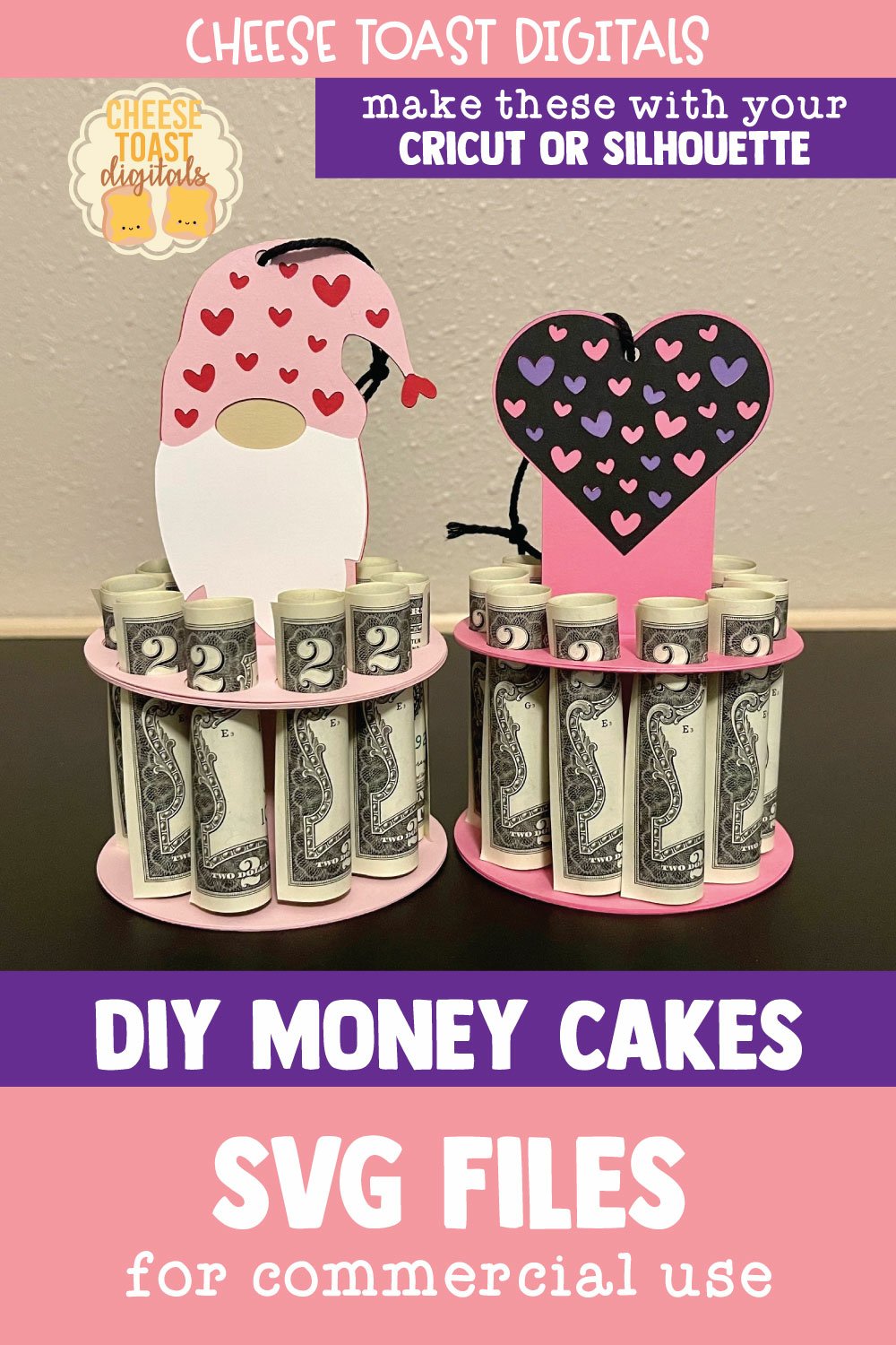 Valentine's Day Money Cake SVG Bundle | DIY Money Holder