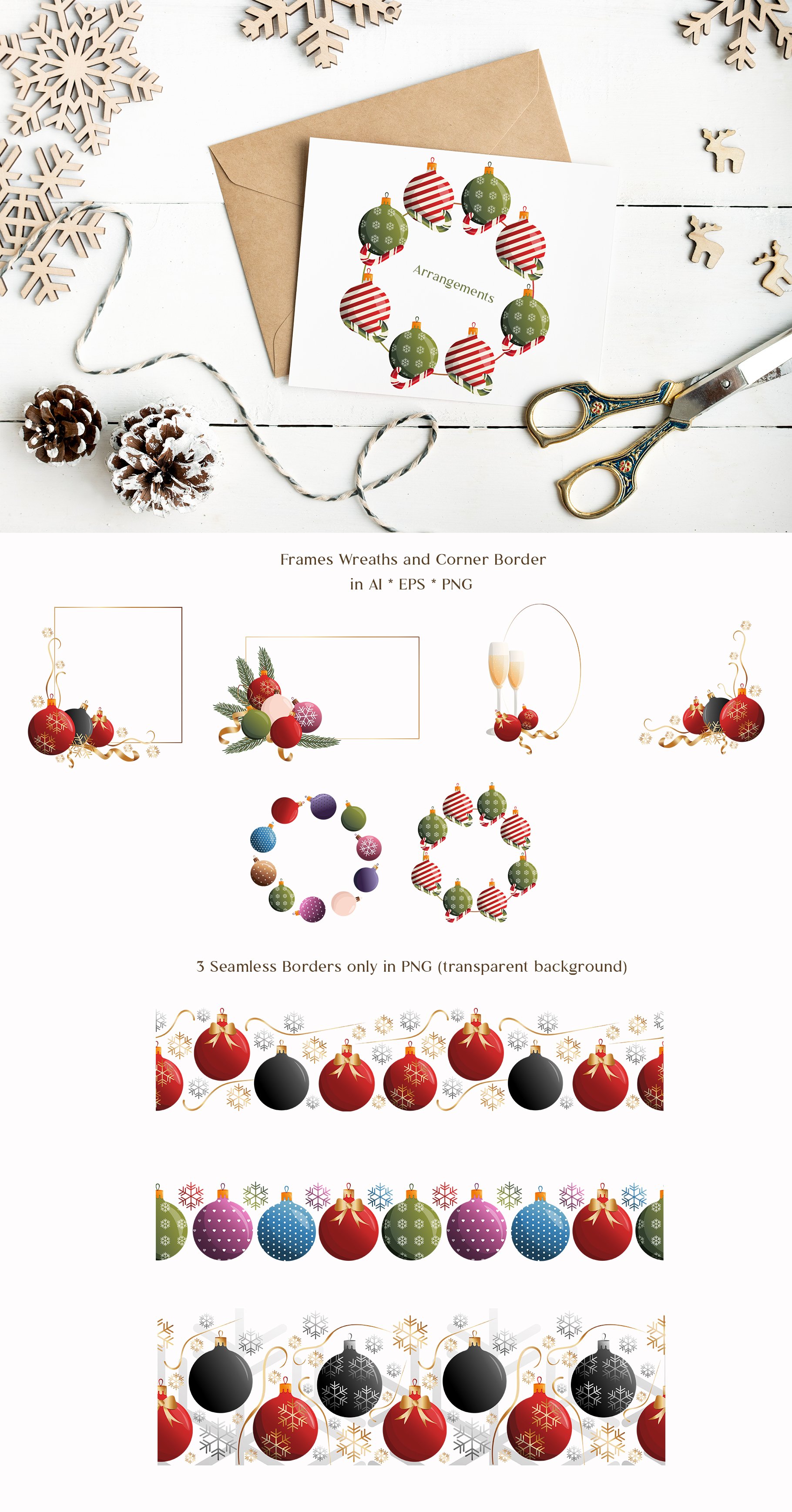 Christmas Decor Elements Collection Bundle