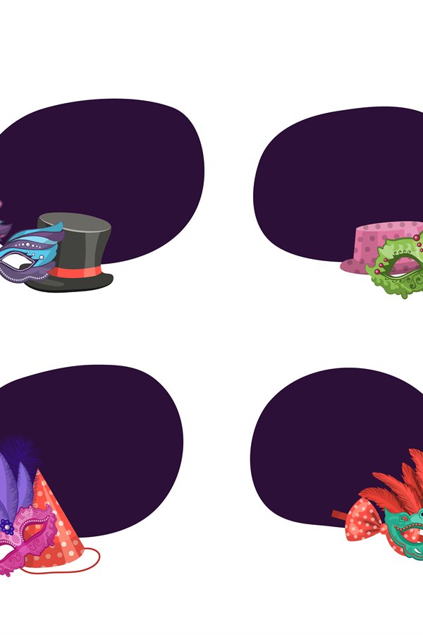 Vector set of stickers masks and party