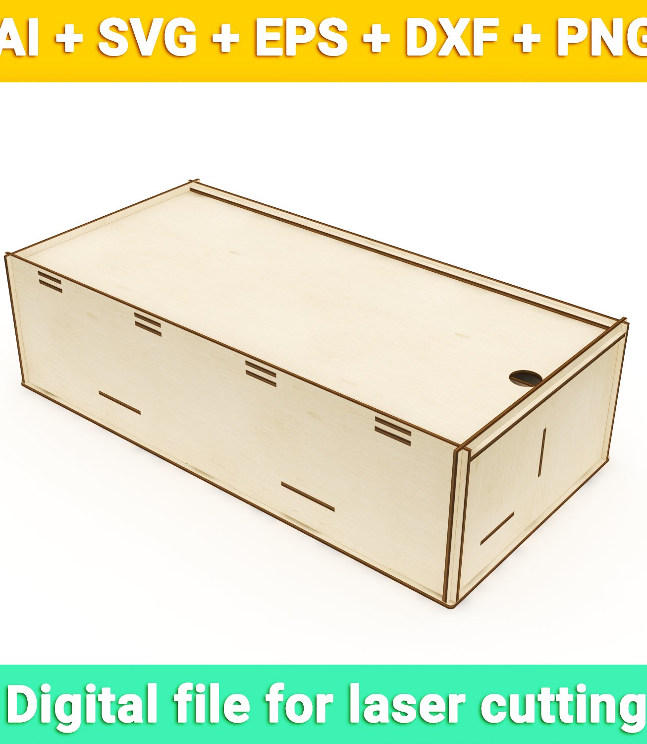 Box with sliding lid and compartments vector