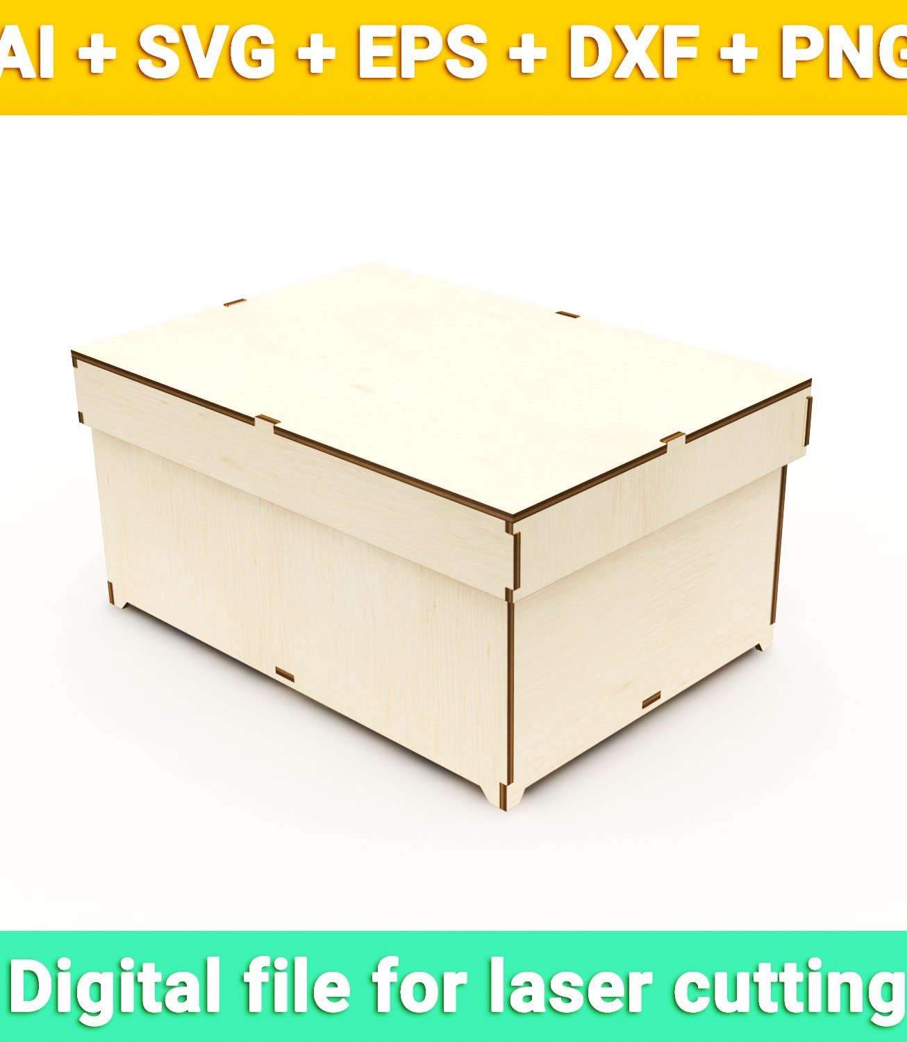 Deep box with lid vector for CNC svg vector file