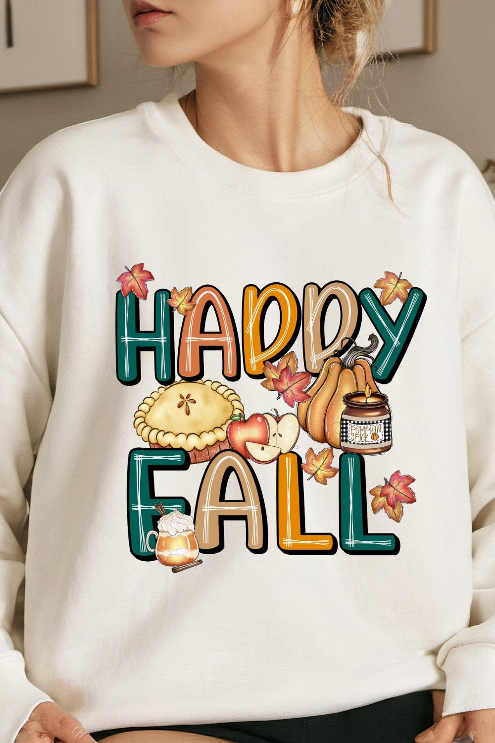 Happy Fall, Autumn Design, Hand Drawn Scribble Letters, PNG