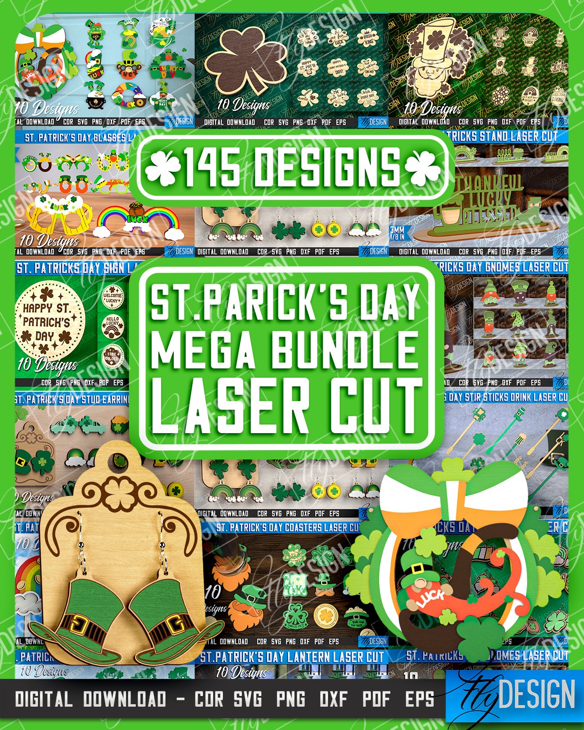 145 St. Patrick's Day Mega Bundle Laser Cut, Lucky (5255346)