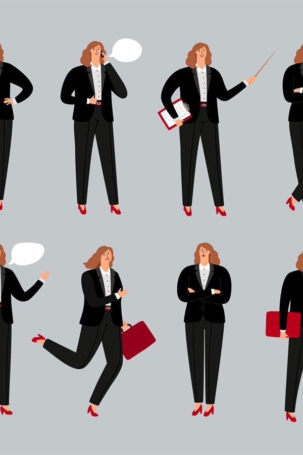 Businesswoman character. Young female professional vector il