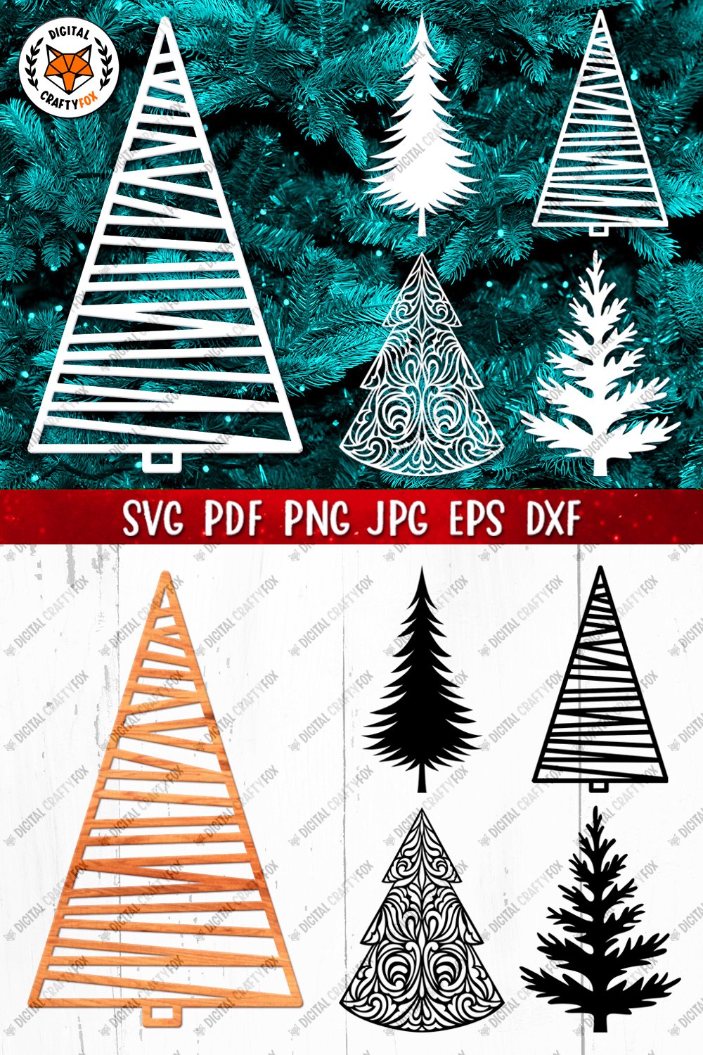 Christmas Tree Cut File SVG, Christmas Tree Silhouette SVG