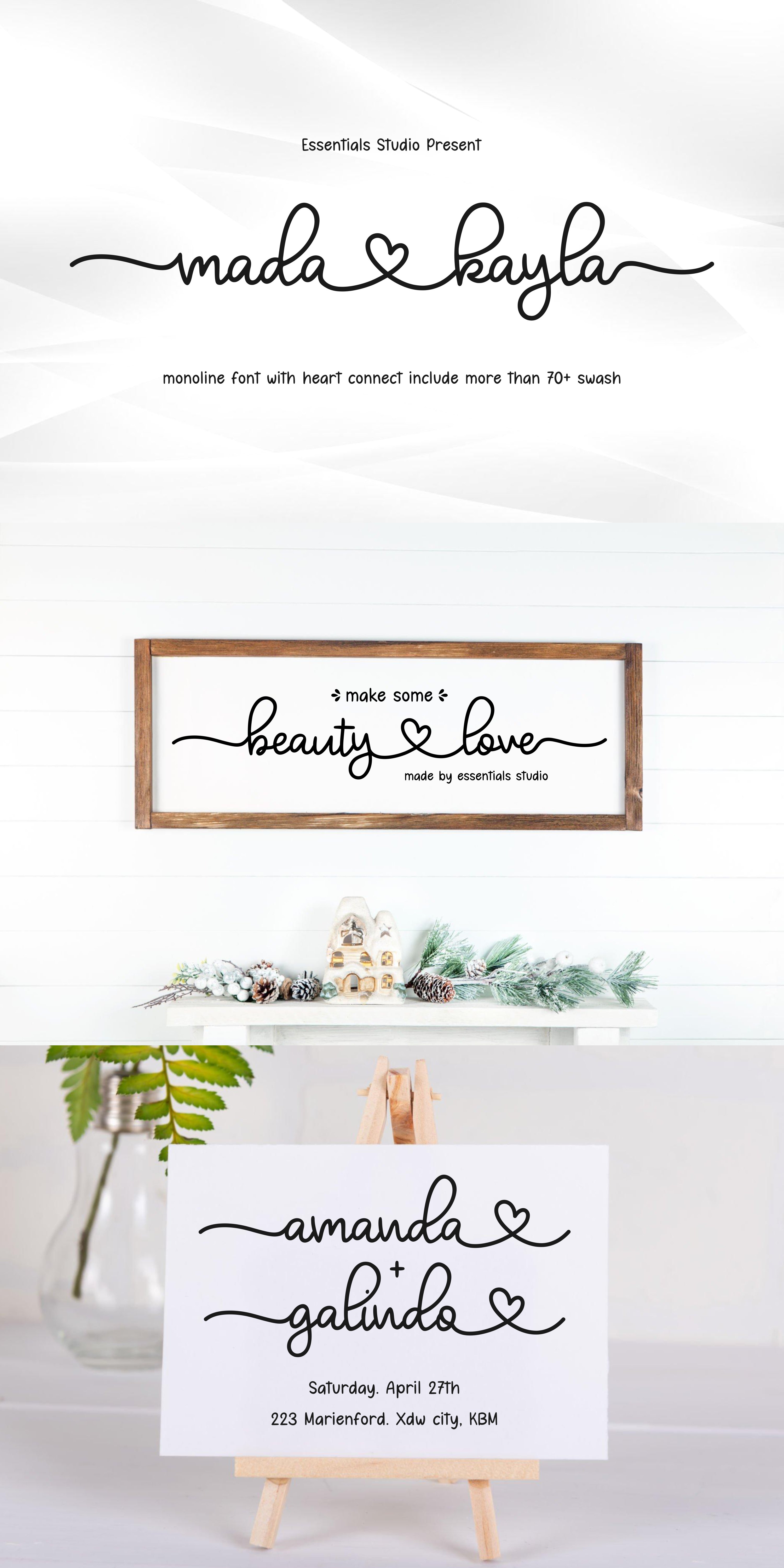 Mada Kayla - Moinoline Handwritten Lovely Font