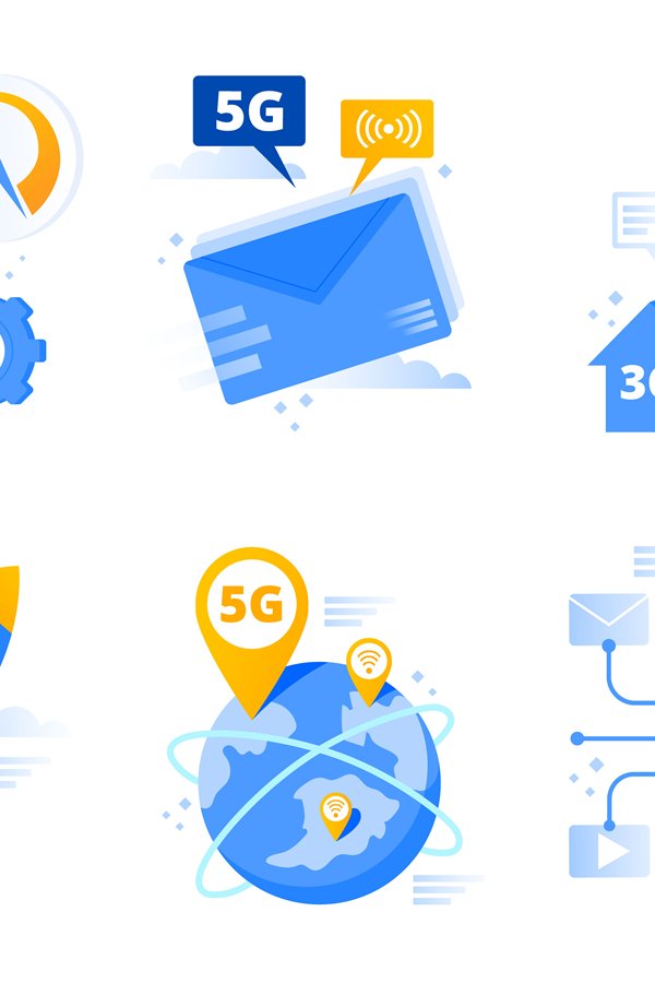 Network 5g. Fifth generation telecommunications, fast intern