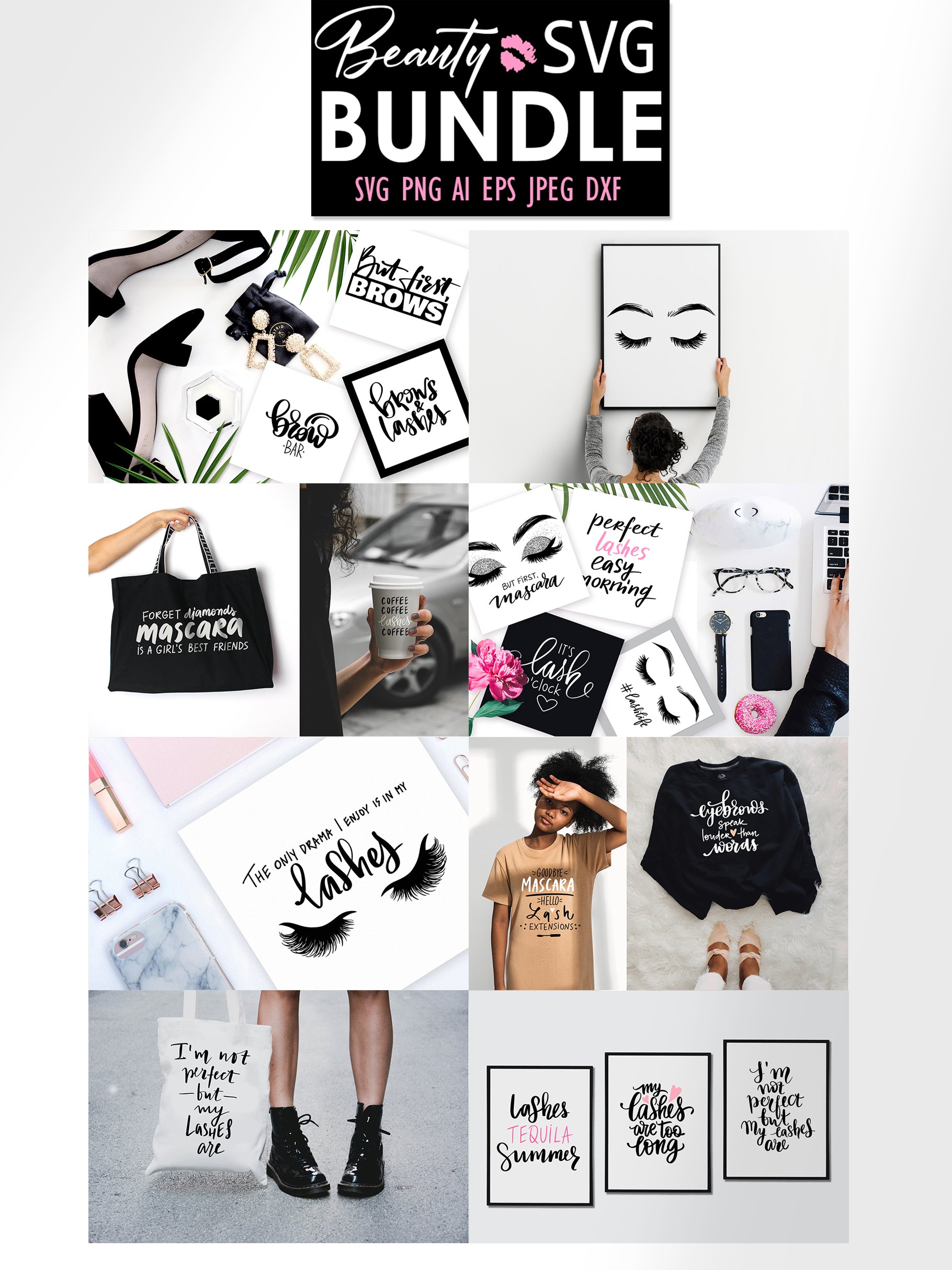 Lashes SVG, makeup svg, bundle quotes, bundle (1319911)