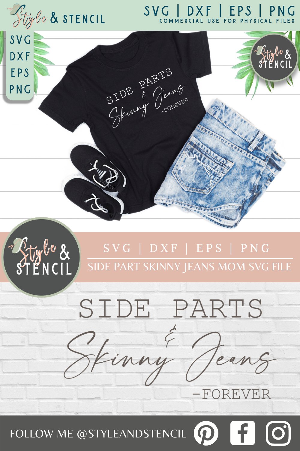 Side Parts and Skinny Jeans |Mom SVG | Side Parts PNG