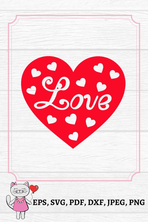 Red Heart of Hearts Valentine's Day, Cut File for Cricut
