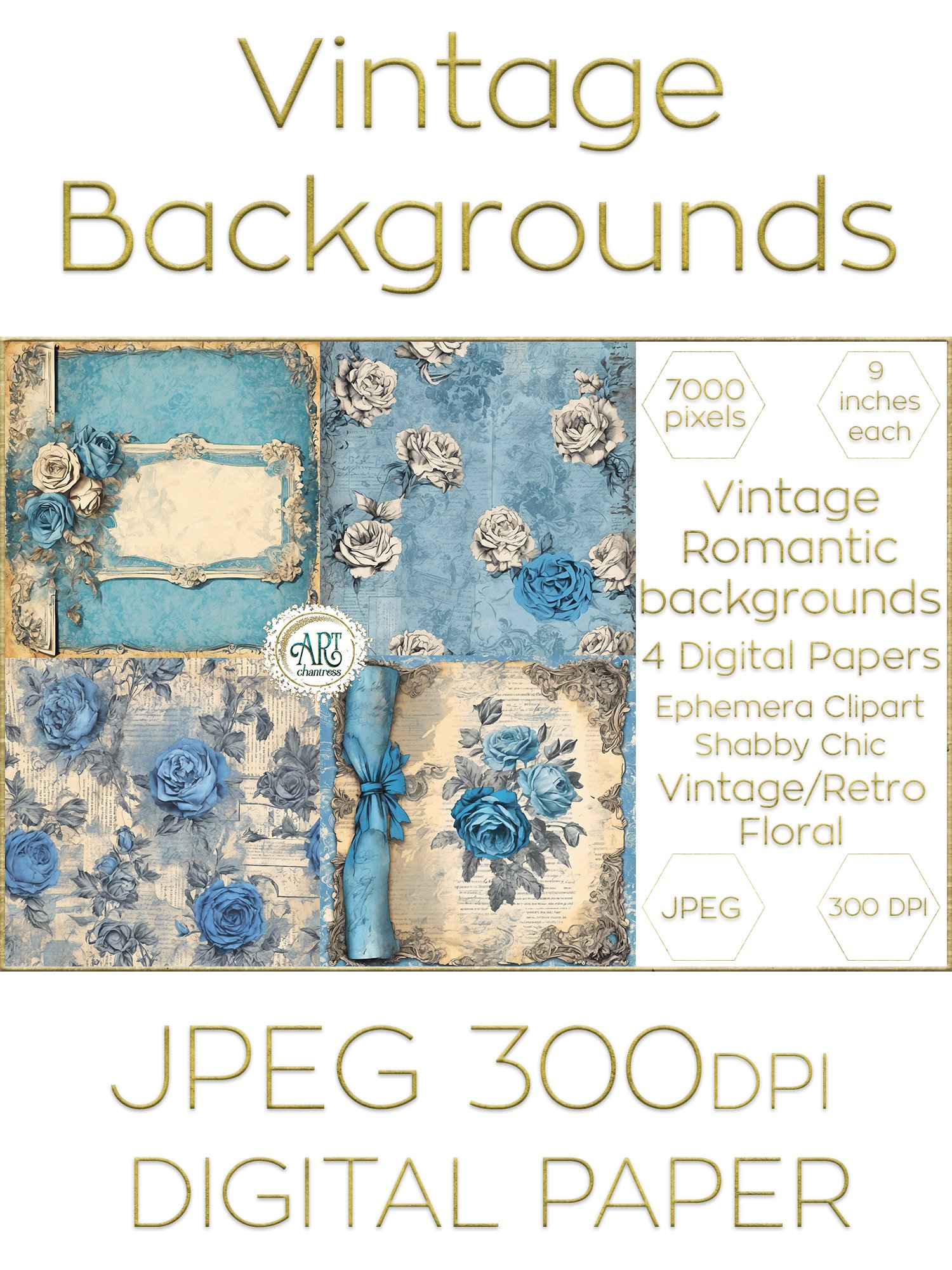 Vintage Old Fantasy Book Pages digital papers Boho (3212203)