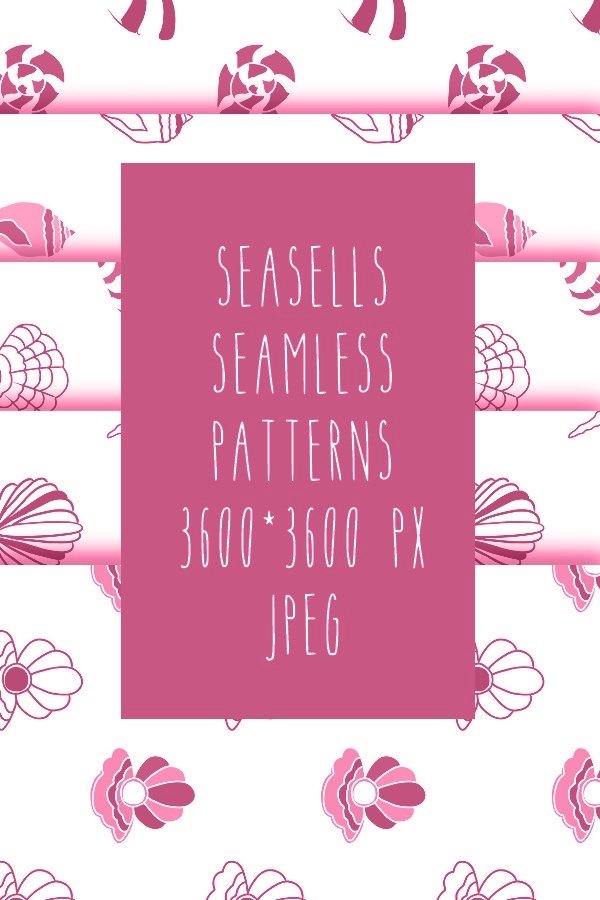 20 seashells seamless patterns