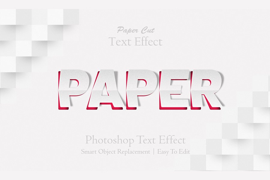 Paper Cut Out Editable PSD Text Effect