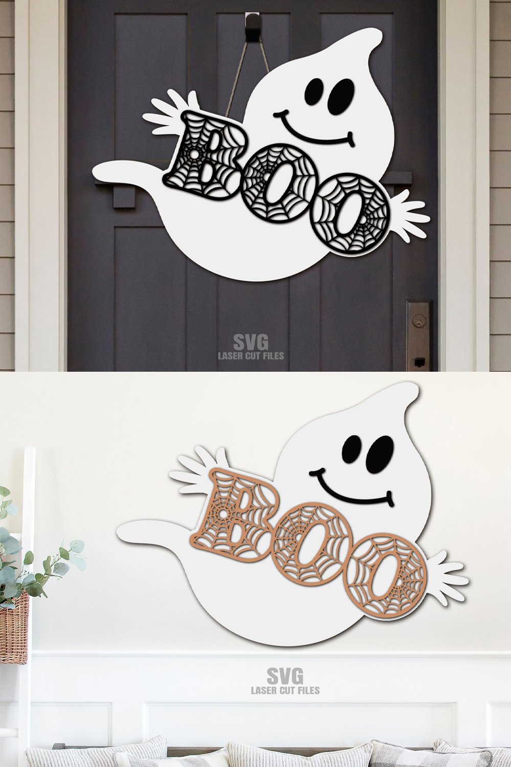 Ghost Boo SVG Laser Cut Files | Halloween SVG | Boo Sign SVG