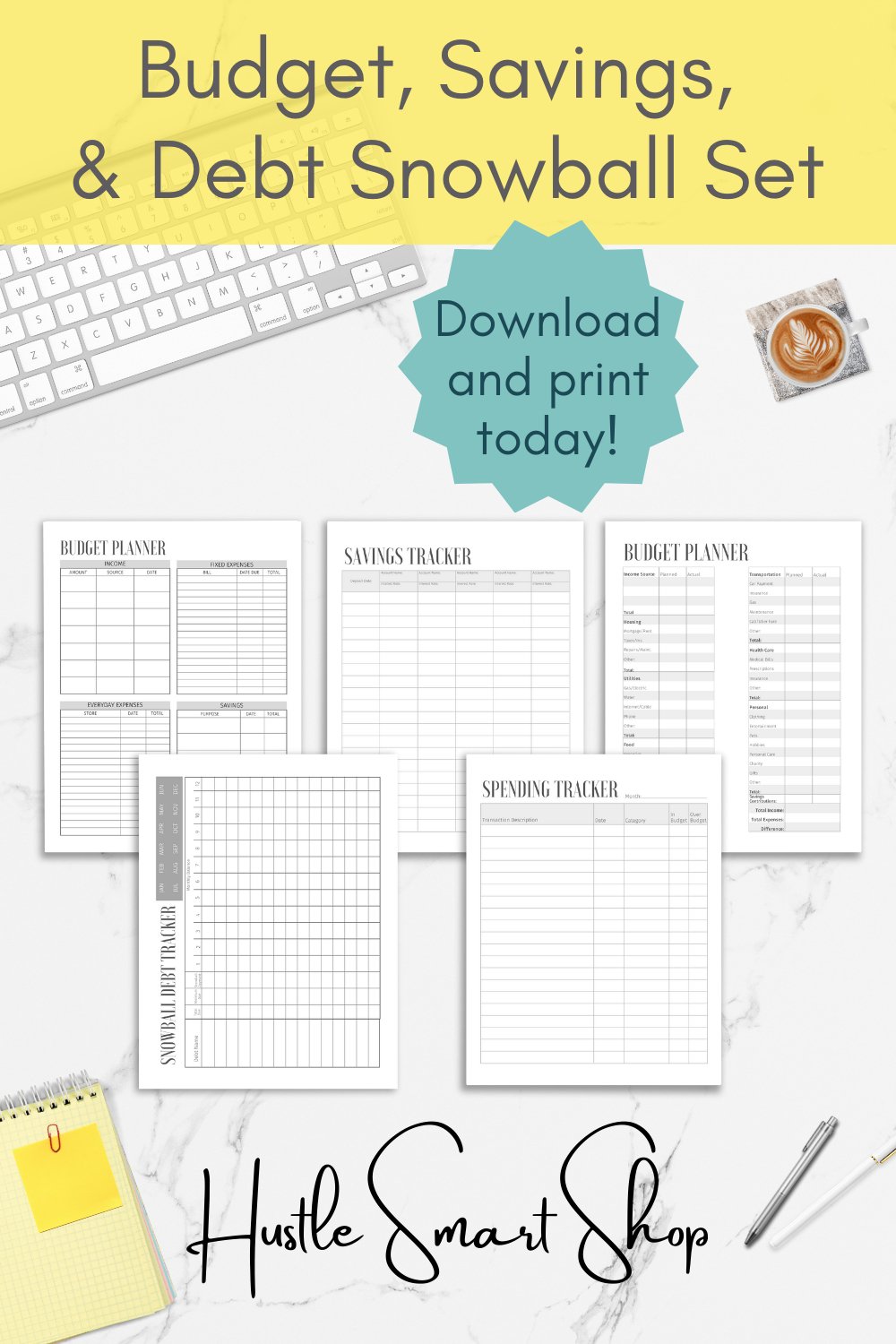 Budget, Savings, and Debt Snowball Planning Set (1184719)