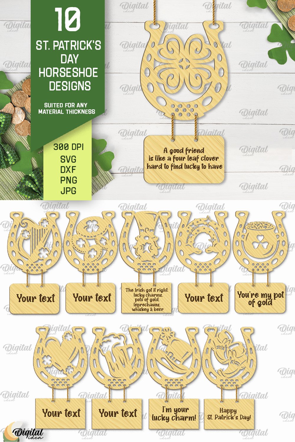St. Patrick's Day Horseshoe Laser Cut Bundle
