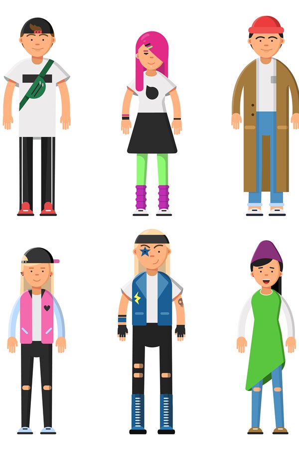 Fashioned Hipsters Alternative Funny Characters Peoples Is
