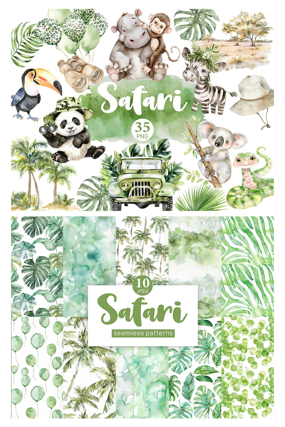 Safari Digital Papers | Nursery Pattern