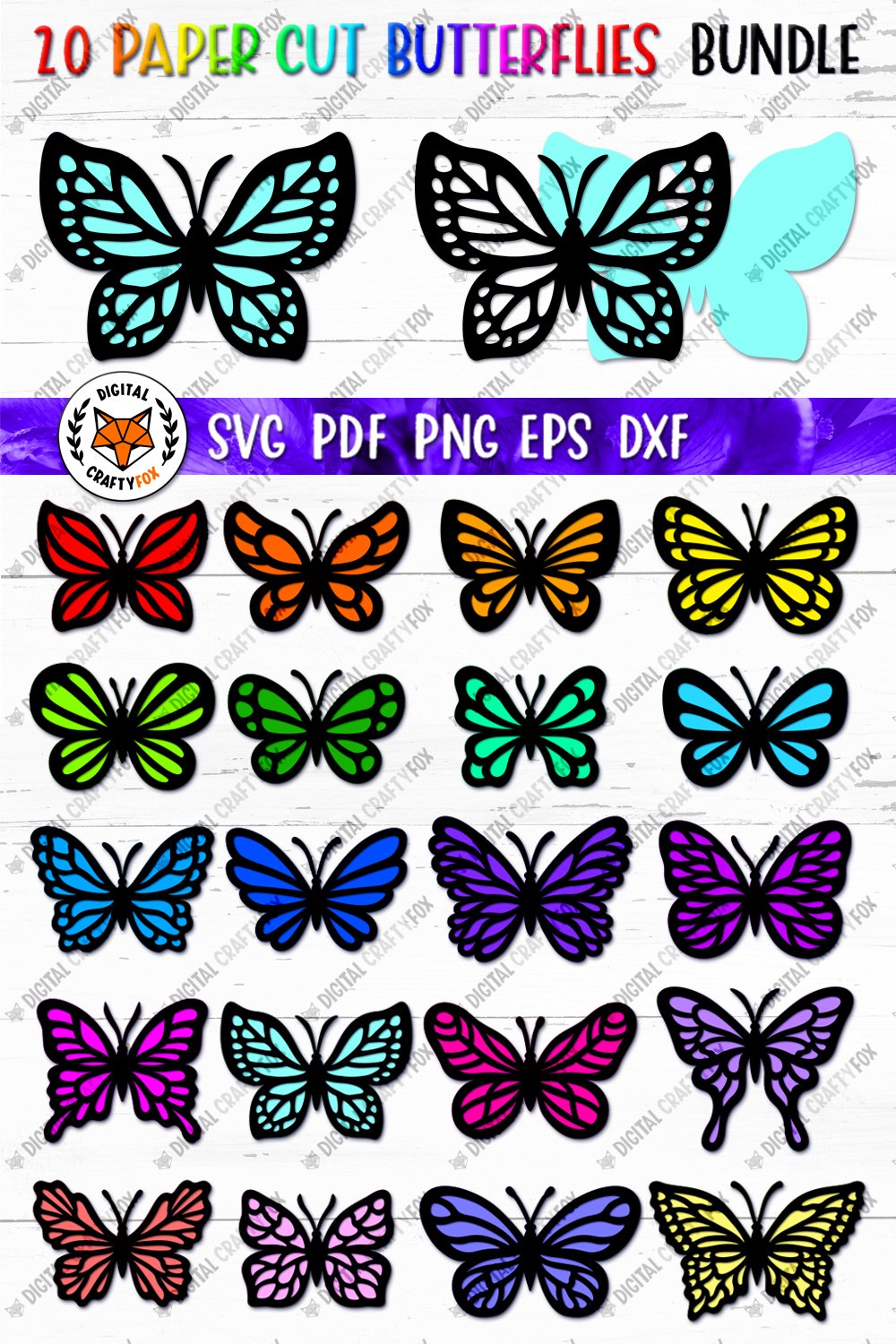 Butterfly Bundle SVG, Butterfly Paper Cut Layered SVG