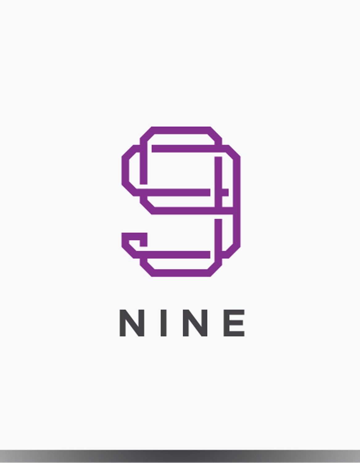 Number 9 Nine vector logo design template