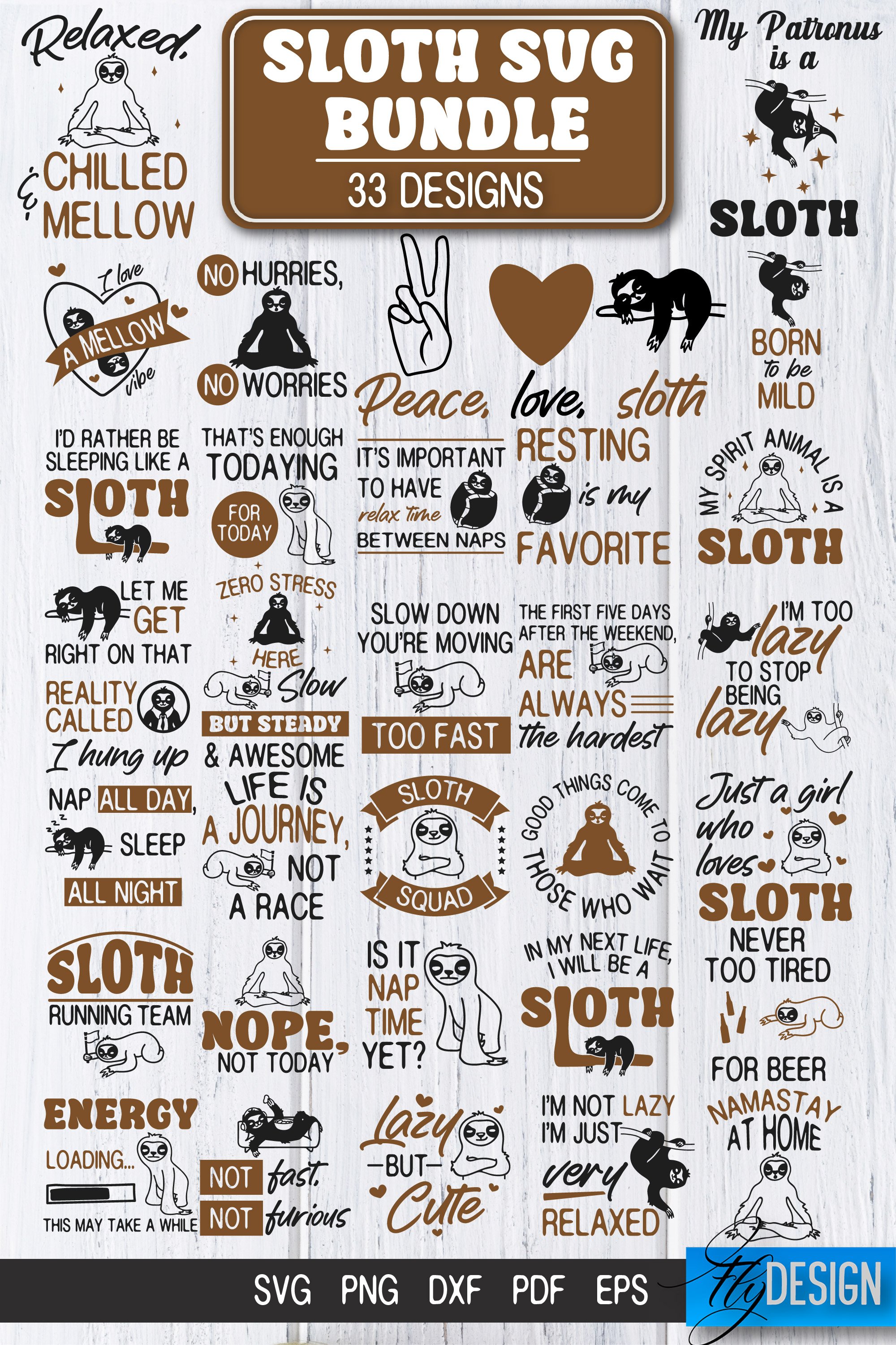 Sloth SVG Bundle | Funny Quotes SVG | Sarcastic (2260814)