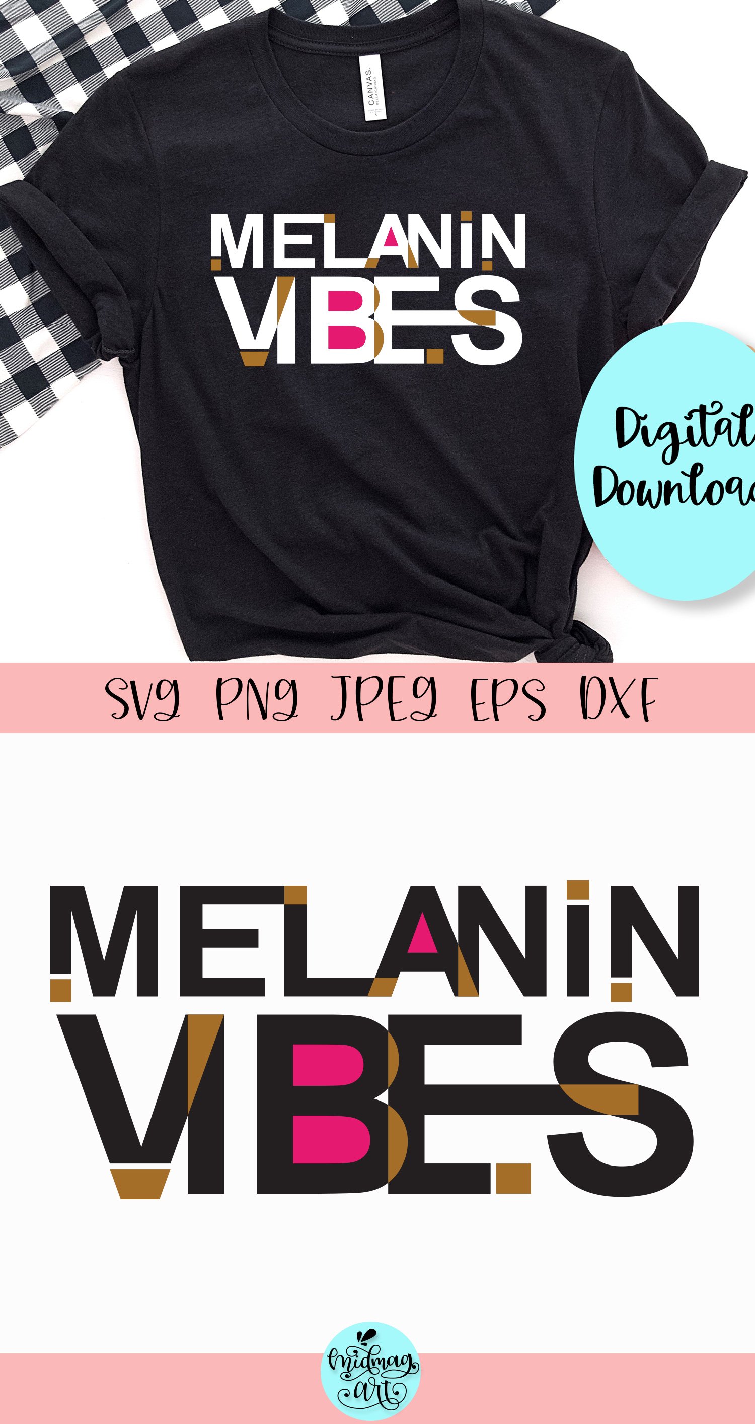 Melanin vibes svg, black woman svg