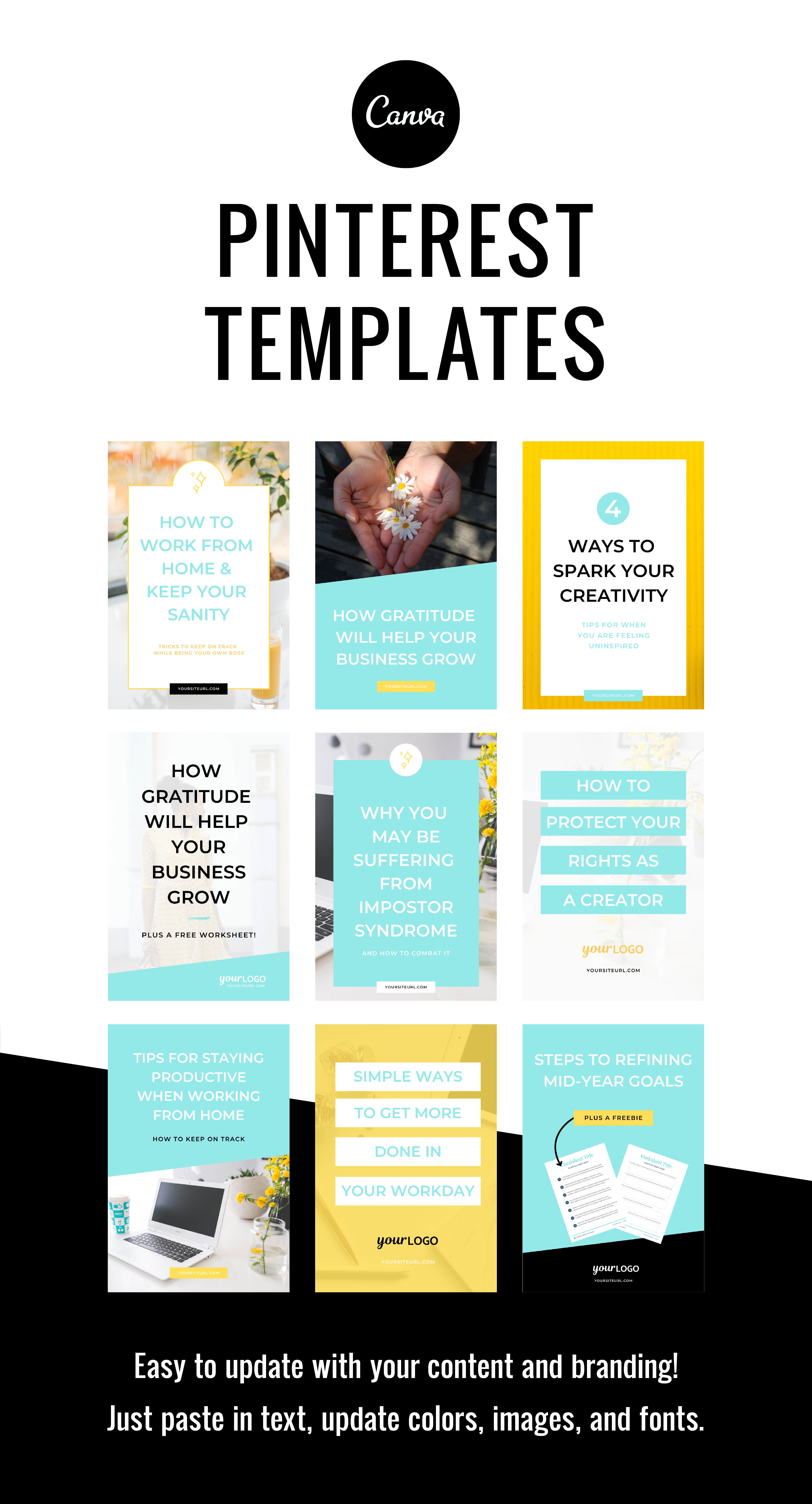 Pinterest & Blog Post Templates | Canva Format (738099)