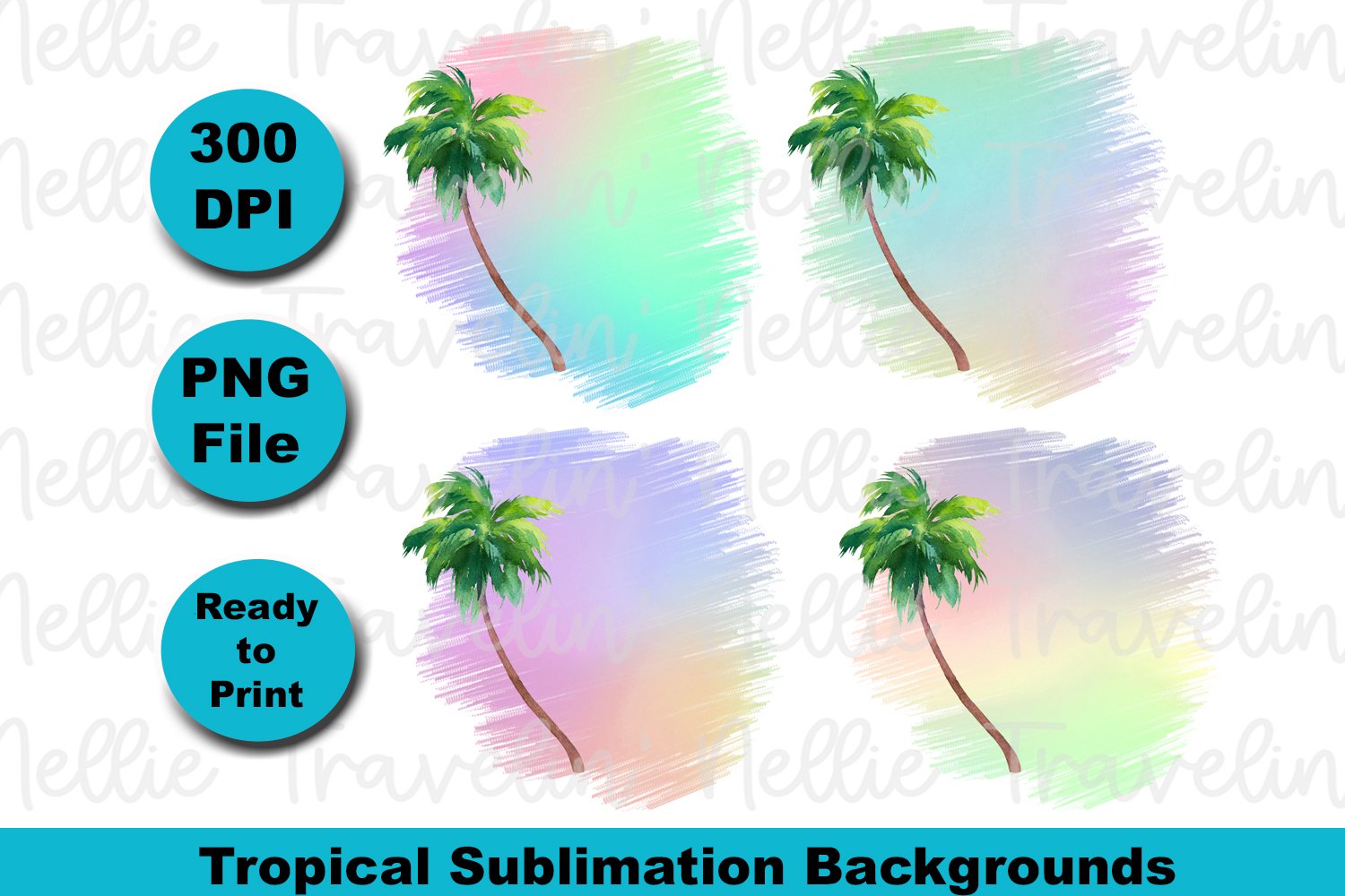 Tropical Background for Sublimation or Print Bundle Pastels