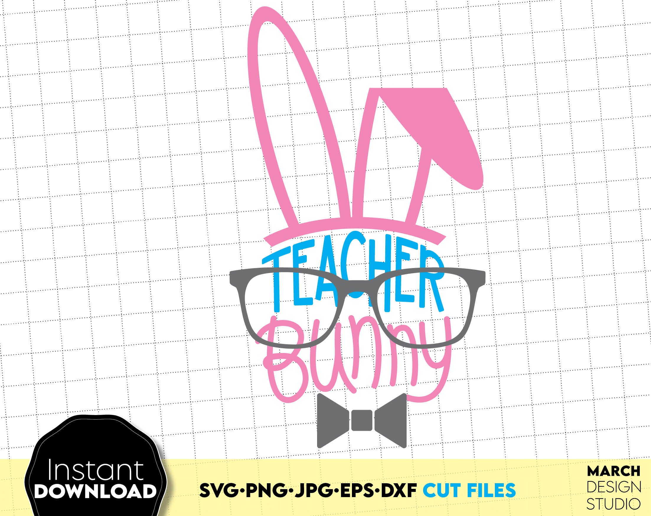 Teacher Easter Bunny Shirt SVG PNG | Easter Bunny Glasses