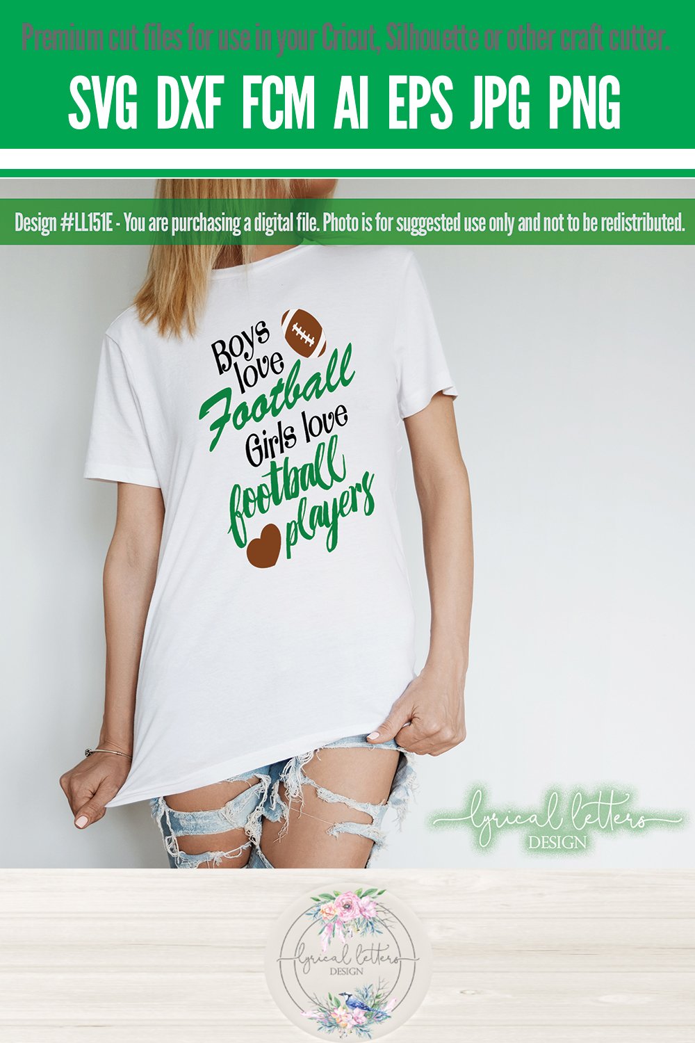 Boys Love Football Girls Love Football Players SVG LL151E