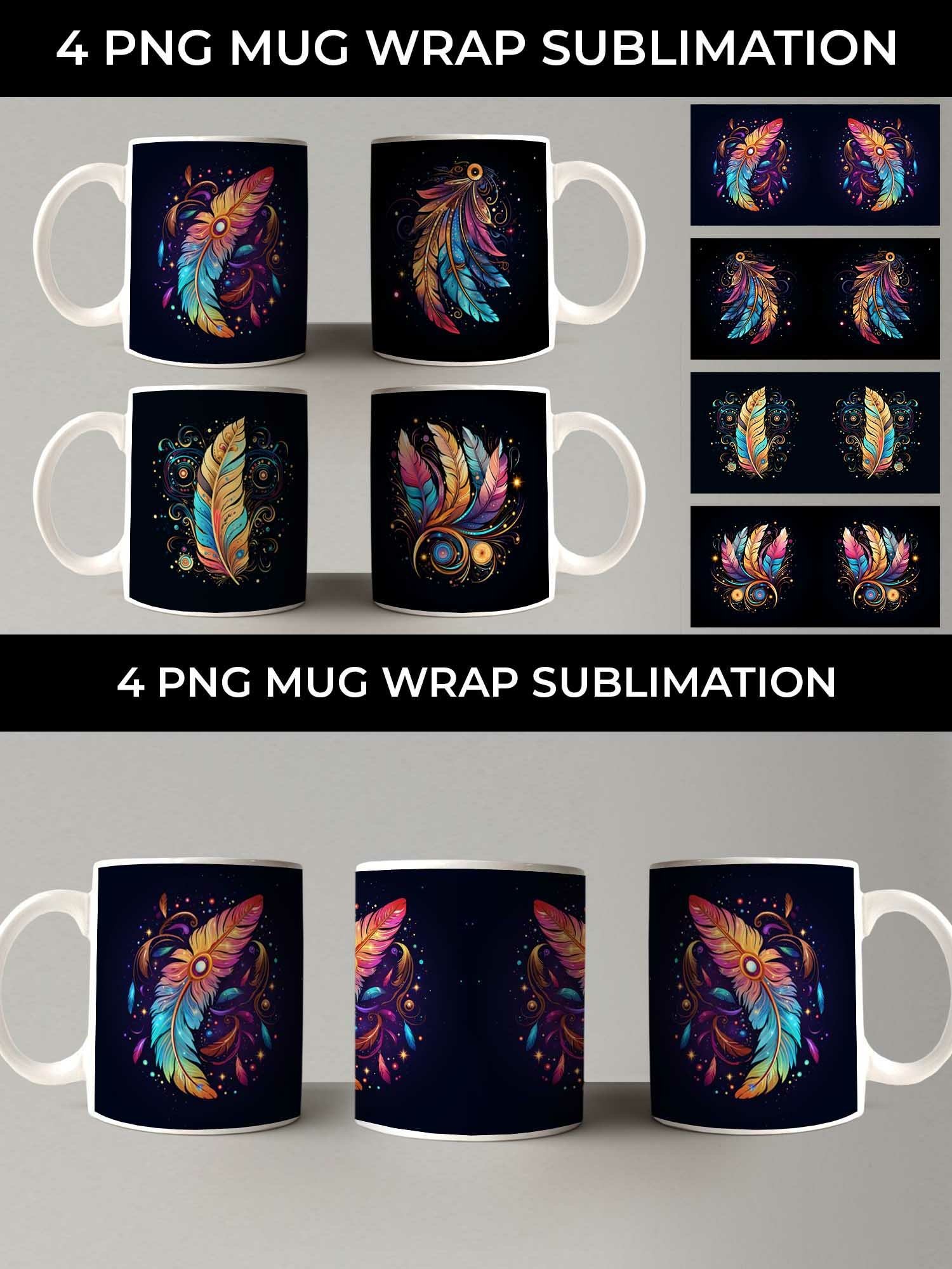 Cosmic Feather Tribe - Mug Wrap Sublimation PNG P