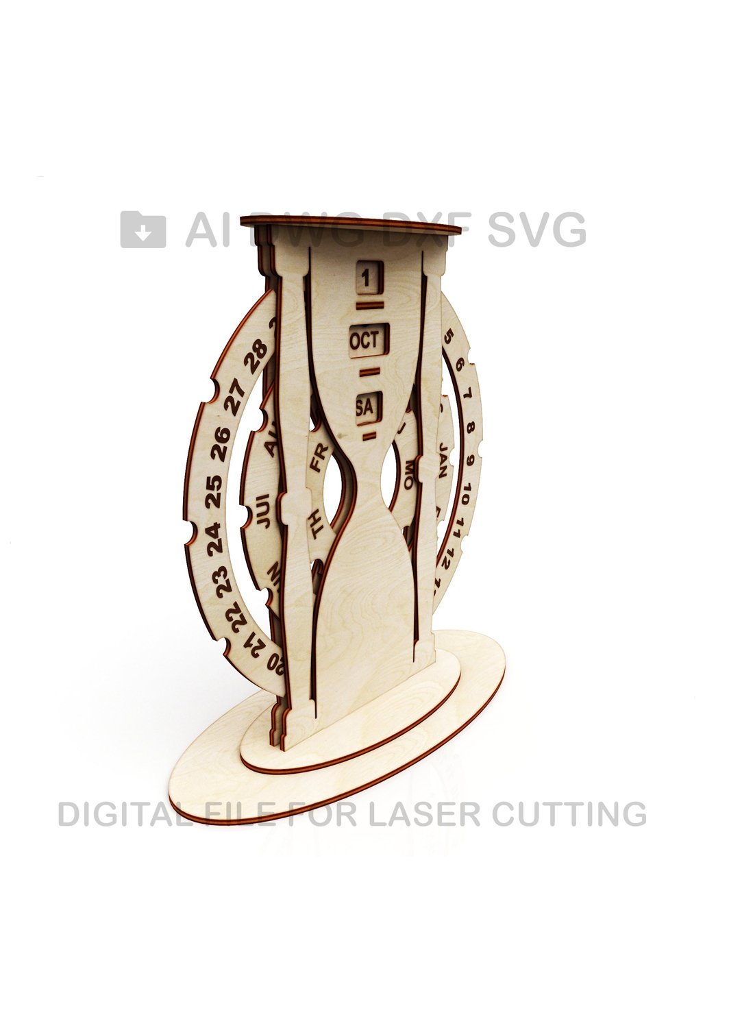 Perpetual calendar vector for CNC svg vector file, (2002954)