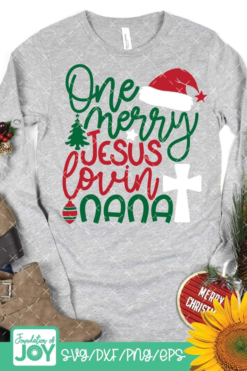 One merry Jesus lovin nana svg, Christmas nana svg