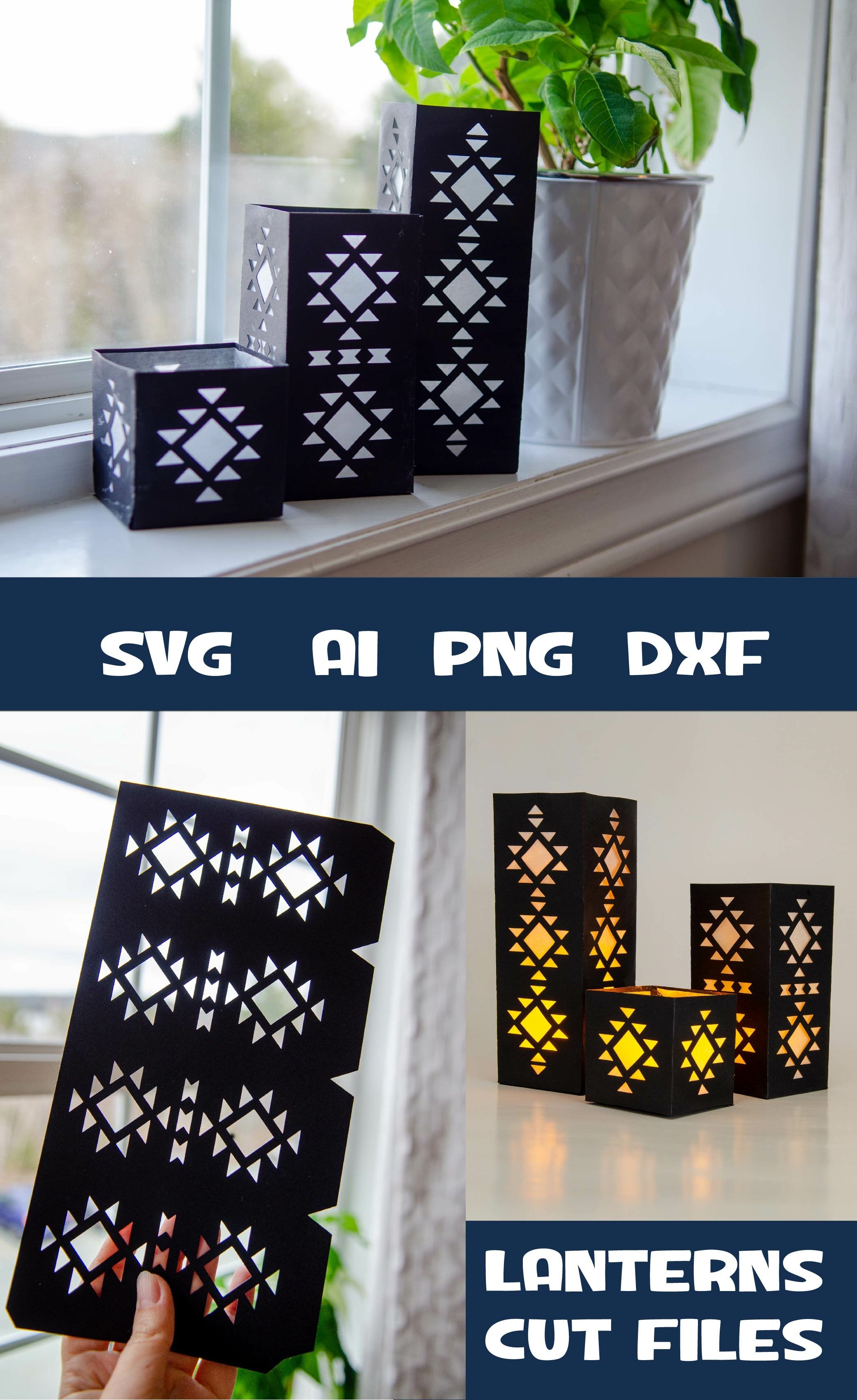 3d Tribal Lantern SVG | Aztec Pattern SVG Led Candle Holder