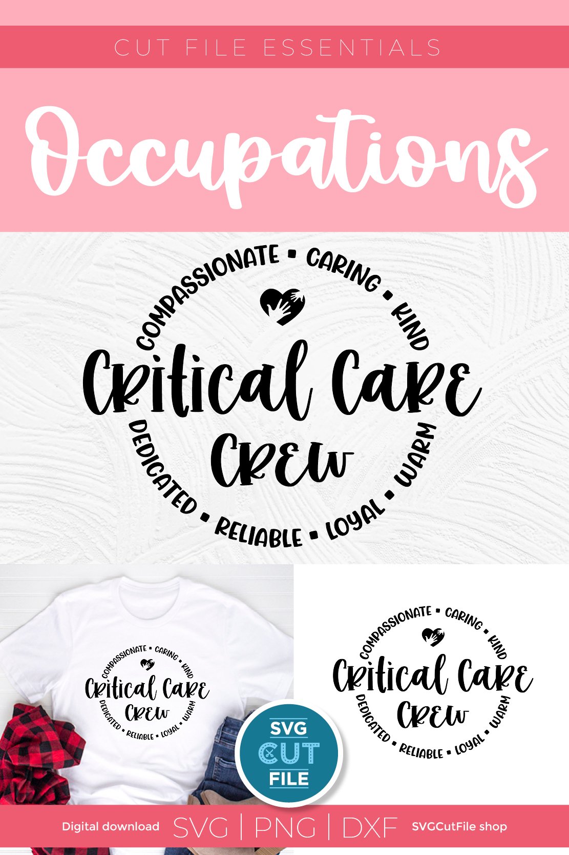 Critical Care SVG perfect for gifts like shirts and totes