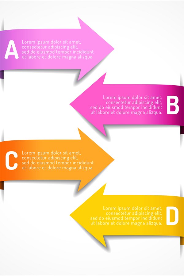 Decorative arrows with text set