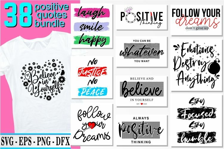 POSITIVE QUOTES SVG-EPS-PNG- DFX FILES
