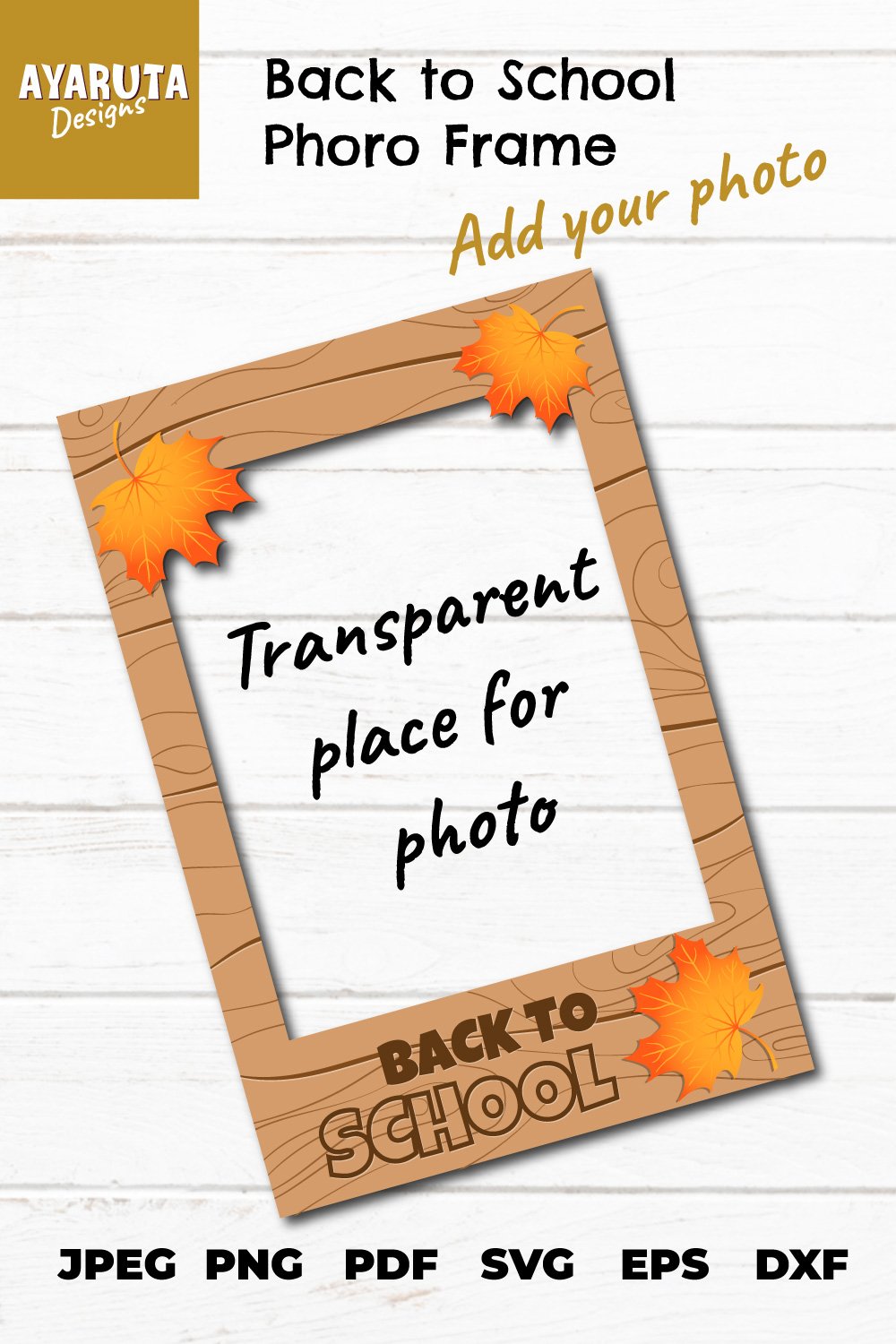 Back to School Photo Frame SVG, Autumn picture frame, Print