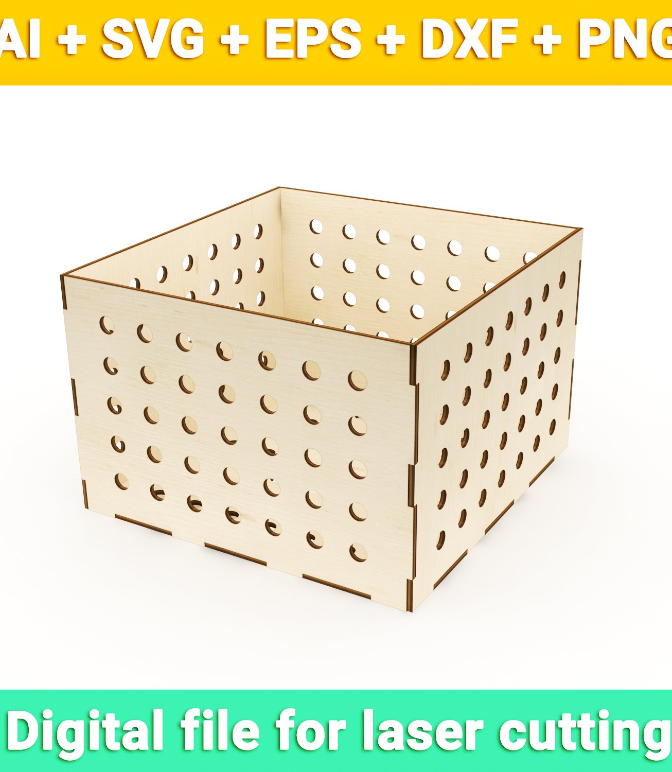 Box with holes vector for CNC svg vector file