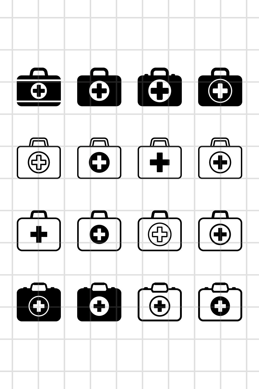 First aid box icon, medical briefcase icon vector
