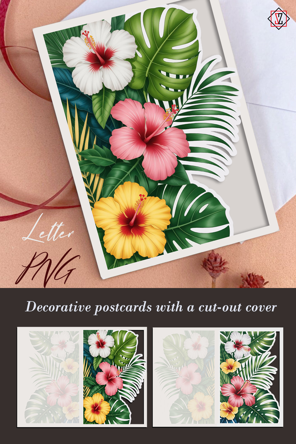 Decorative cards with cut-out covers
