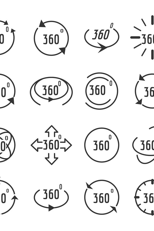 Full rotation line icons