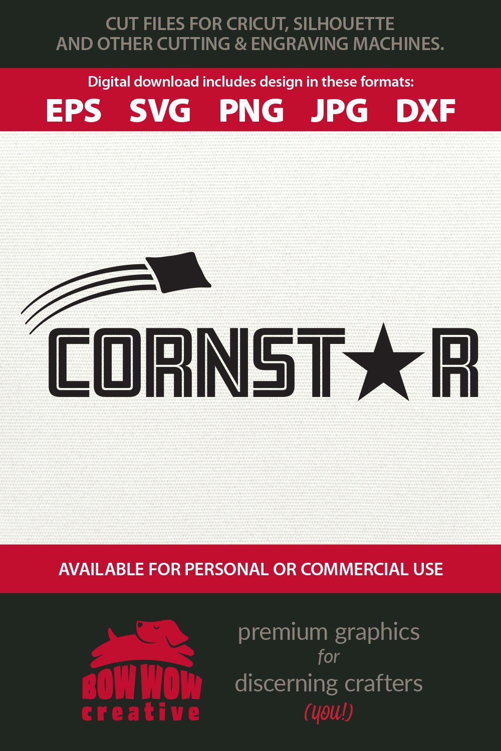 Cornstar Cornhole Graphic SVG Cutting File & Clipart