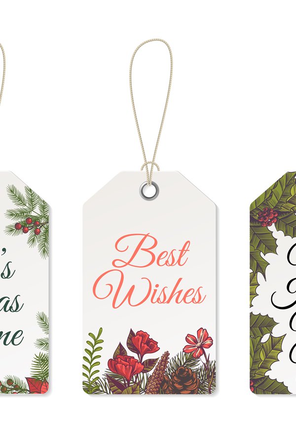 Christmas tags. Xmas cute design for printable template of c