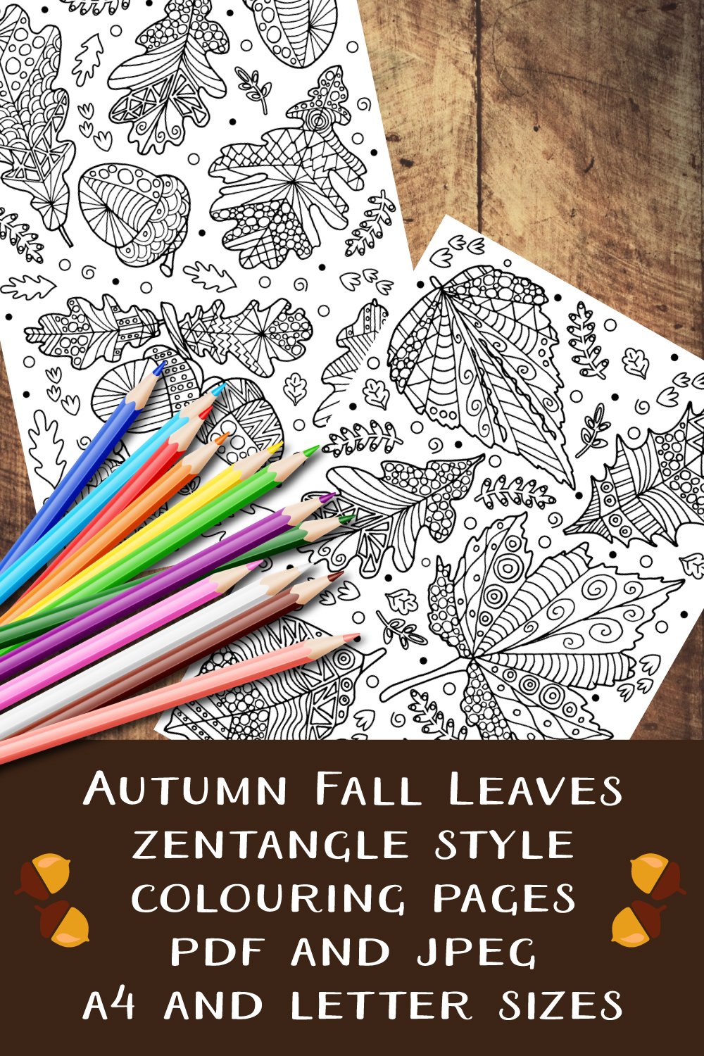 Autumn Leaves Colouring Pages | Fall Zentangle Coloring Page