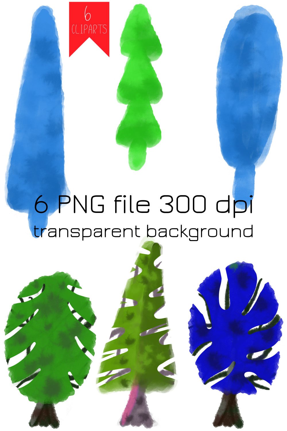 Watercolor Christmas Tree PNG Clipart