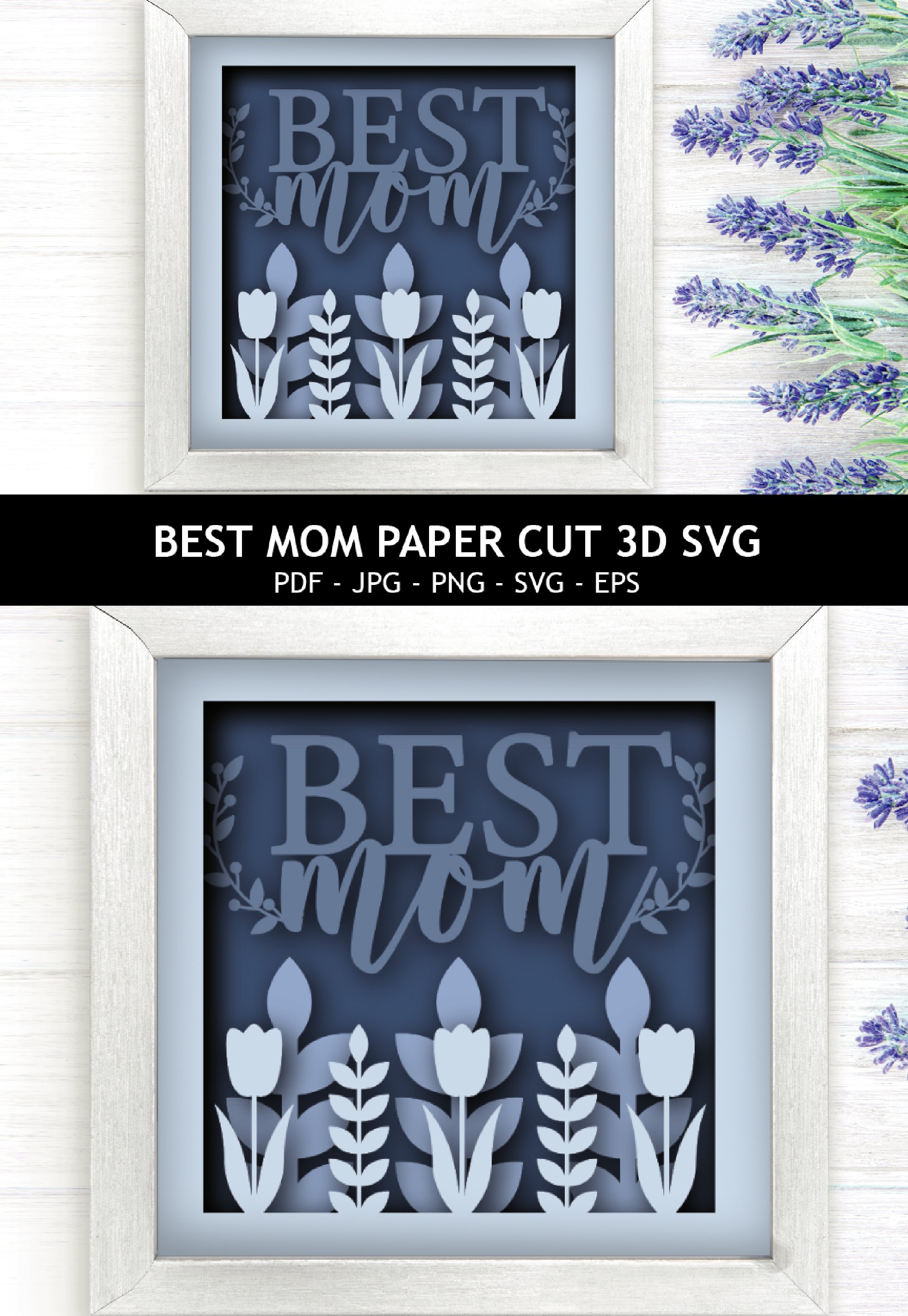 Best Mom shadow box, SVG, 3d papercut SVG, layered (1288026)